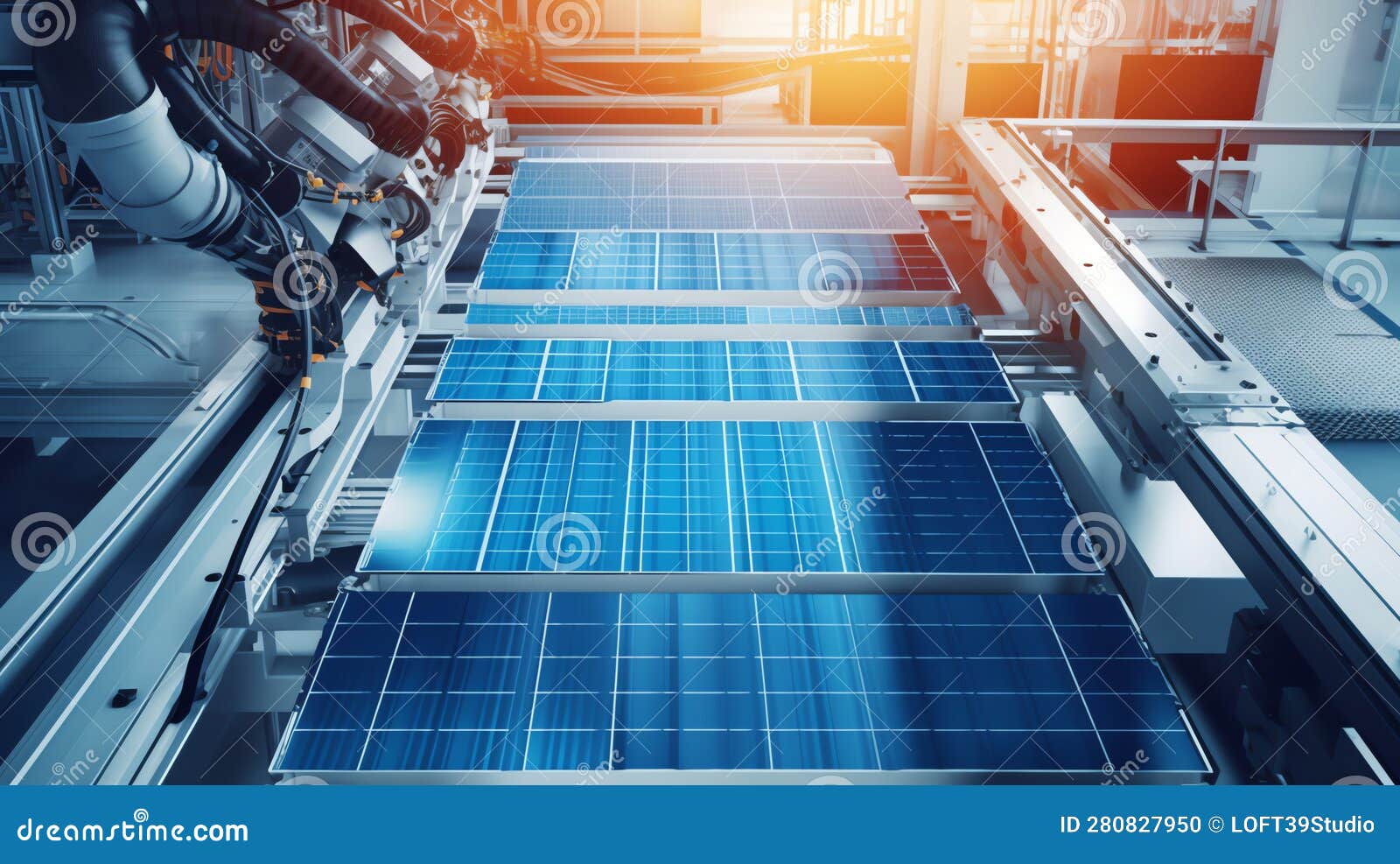 276_Solar_Panel_Production_2 Stock Illustration - Illustration of line ...