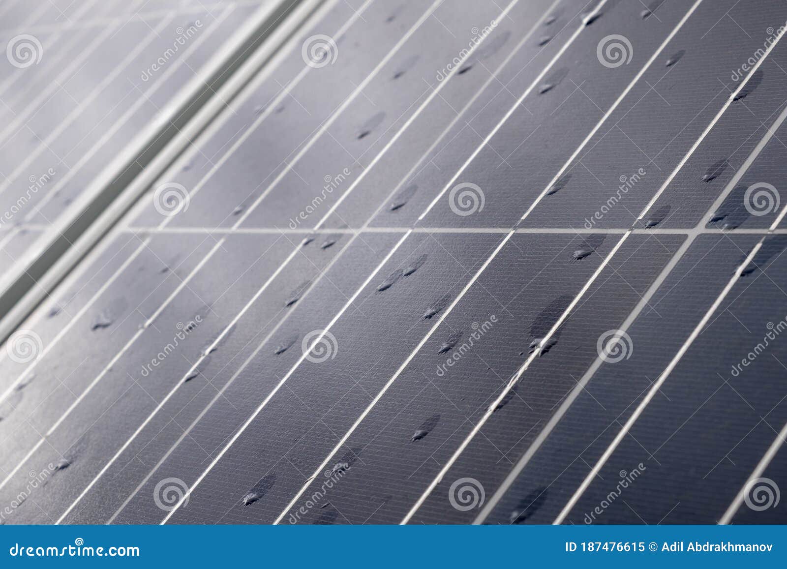 Solar Panel with Rain Drops on it. Stock Image - Image of energy, power ...
