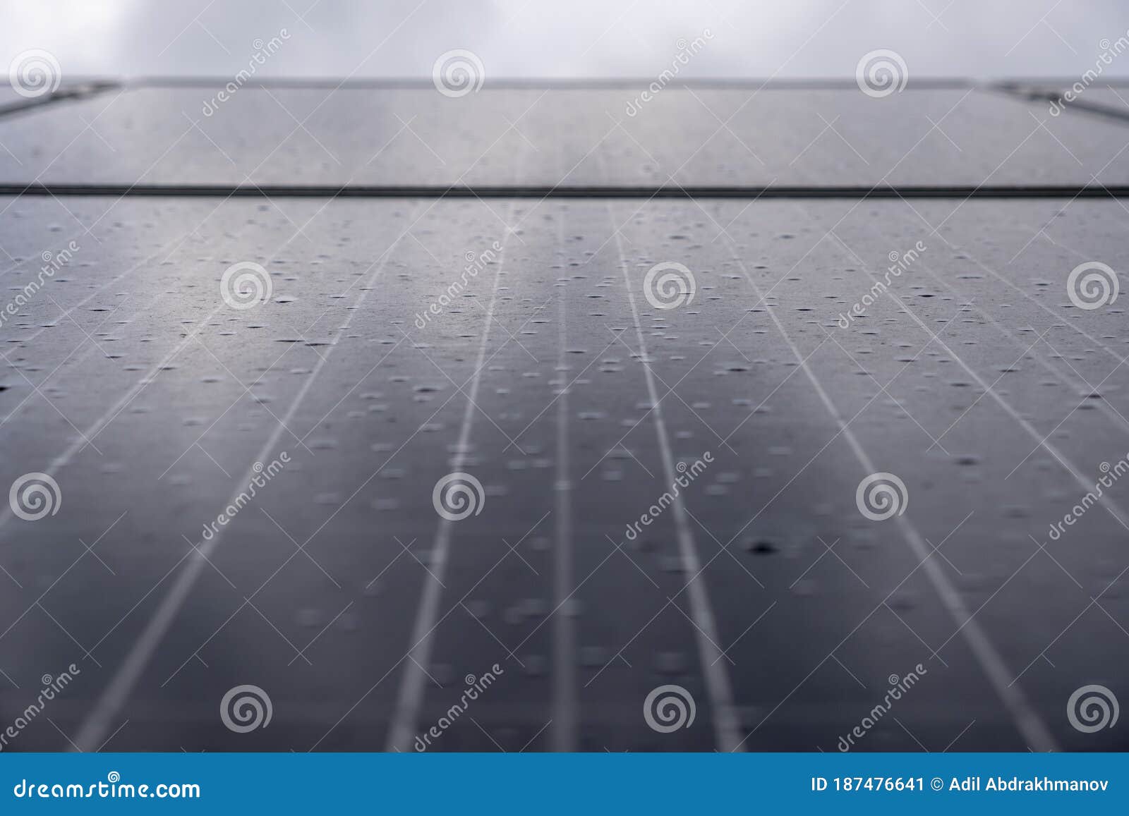 Solar Panel with Rain Drops on it. Stock Image - Image of environmental ...