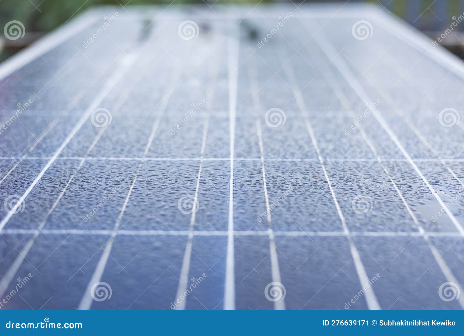 Solar Panel with Rain Drops on a Nano Coating. Renewable Energy from ...