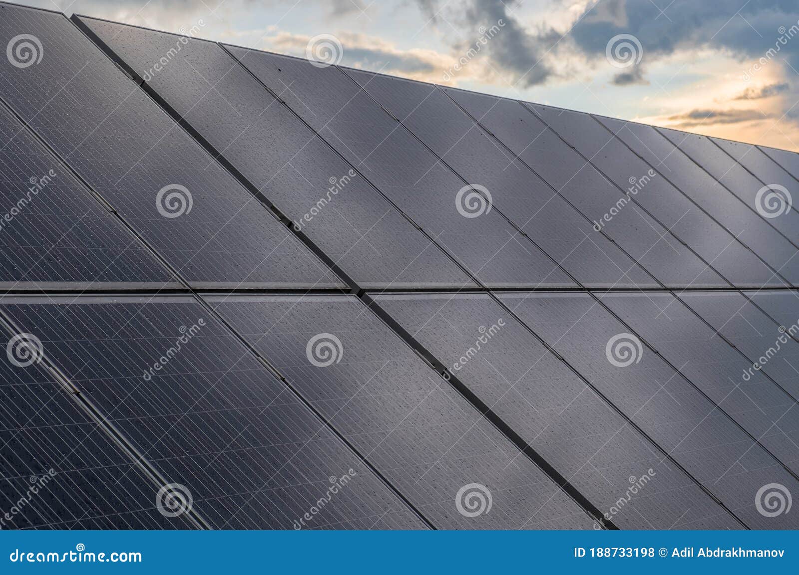 Solar Panel with Rain Drops on it. Stock Photo - Image of clean, solar ...