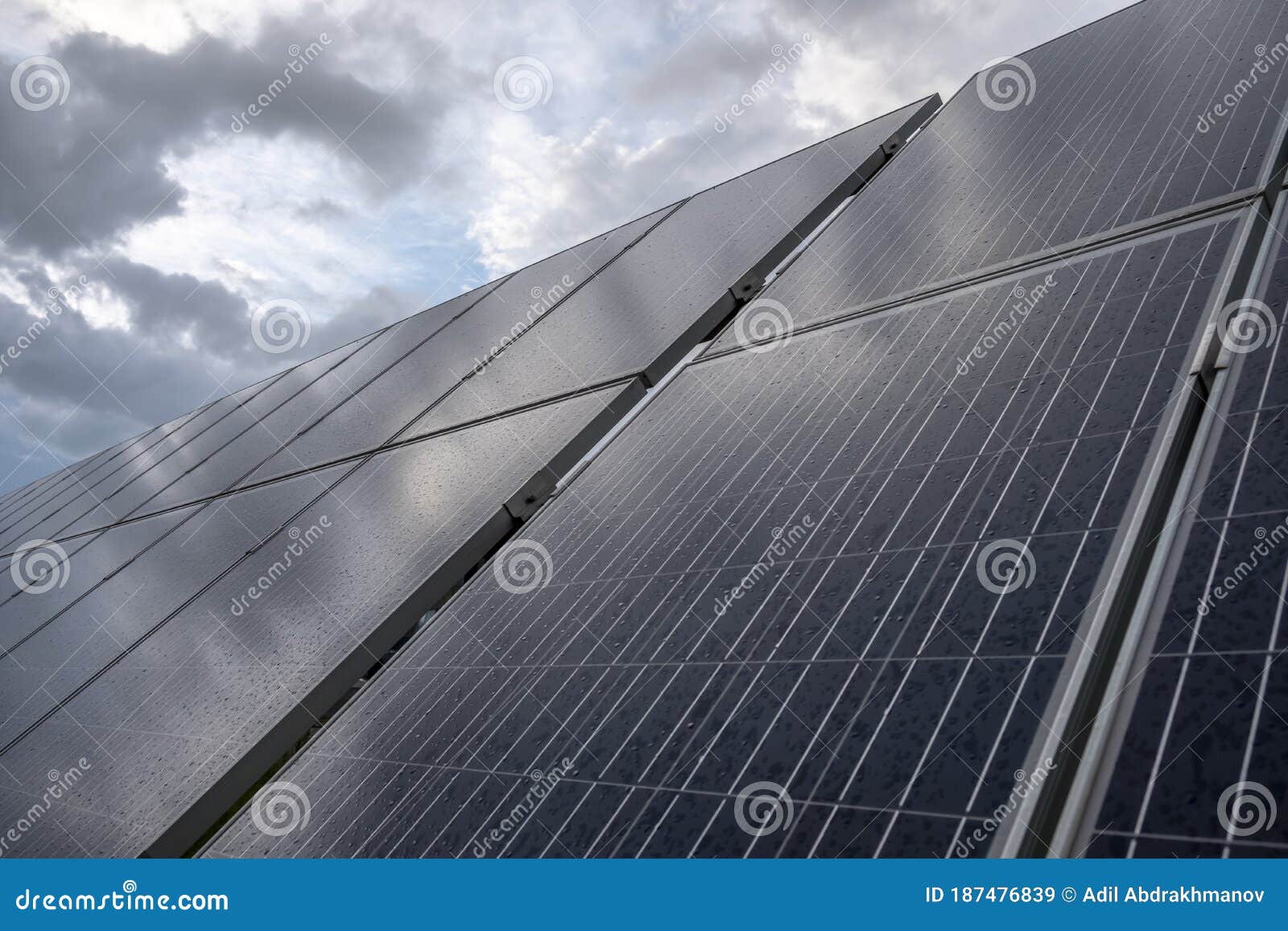 Solar Panel with Rain Drops on it. Solar Panel in Rain Stock Image ...
