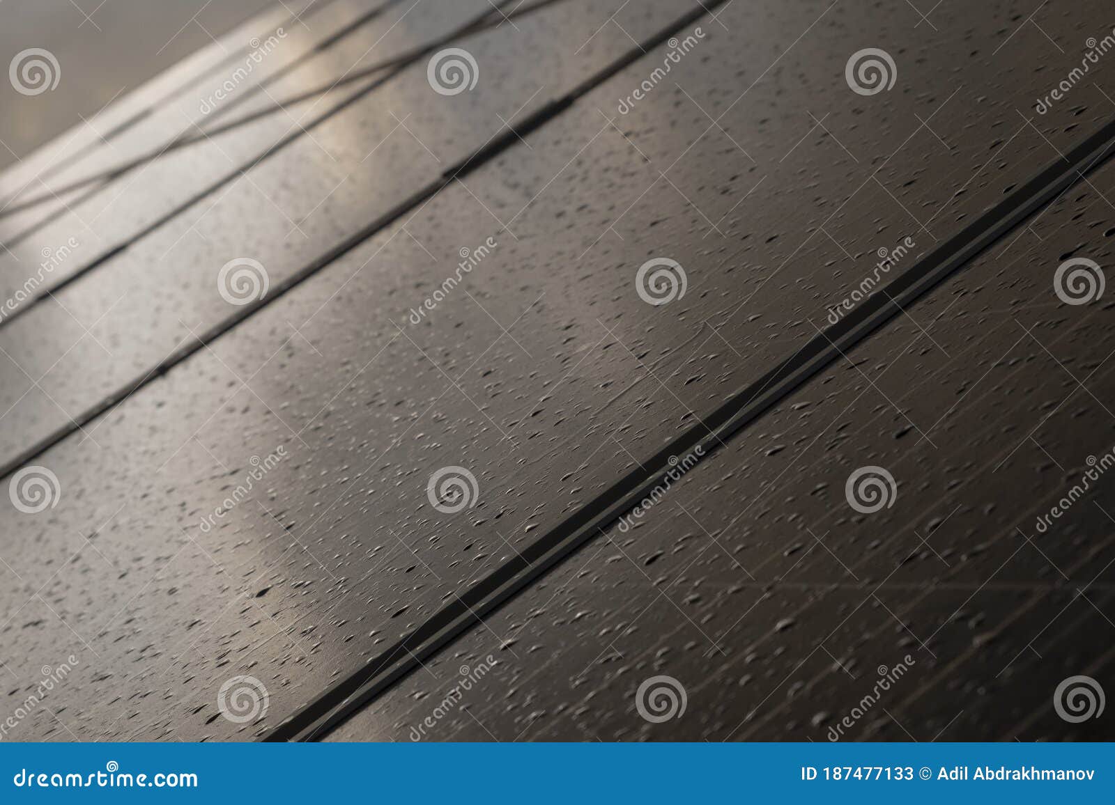 Solar Panel with Rain Drops on it. Solar Panel in Rain Stock Image ...