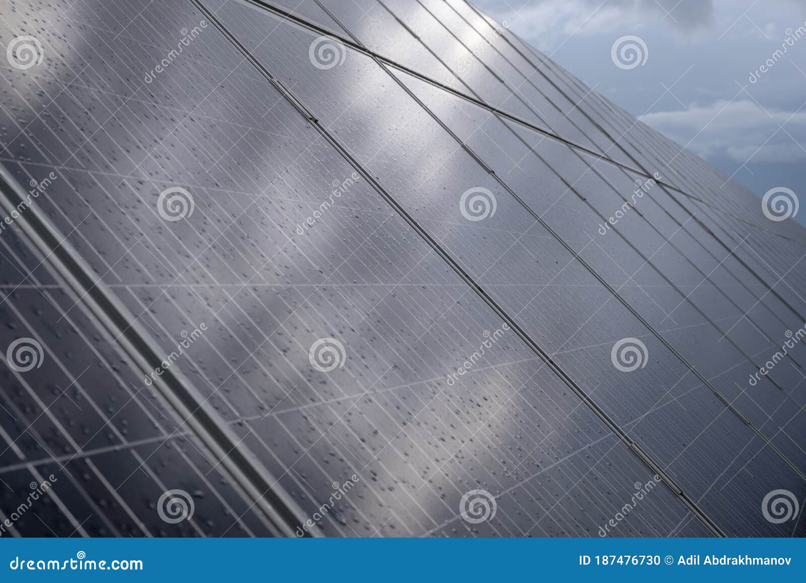 Solar Panel with Rain Drops on it. Solar Panel in Rain Stock Photo ...