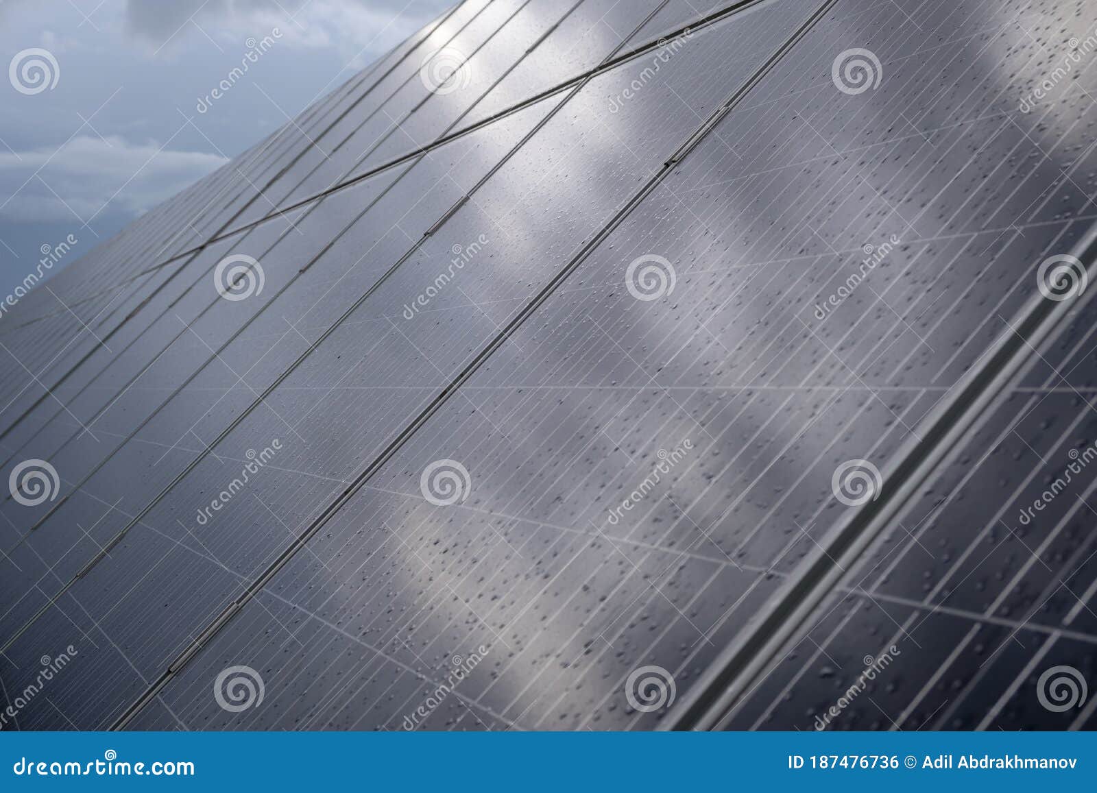 Solar Panel with Rain Drops on it. Solar Panel in Rain Stock Photo ...