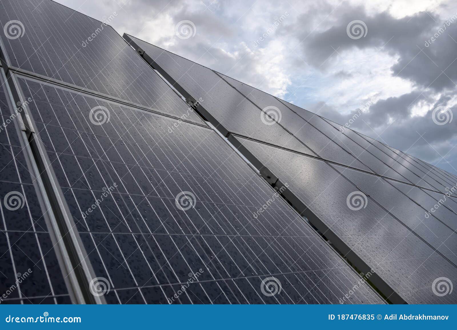 Solar Panel with Rain Drops on it. Solar Panel in Rain Stock Image ...