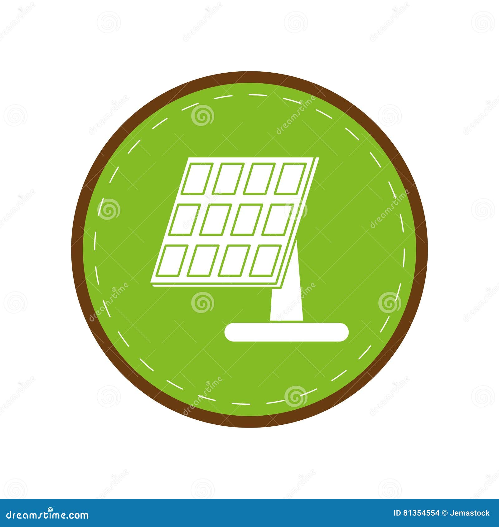 Solar Panel Renewable Energy Alternative Green Circle Stock Vector ...