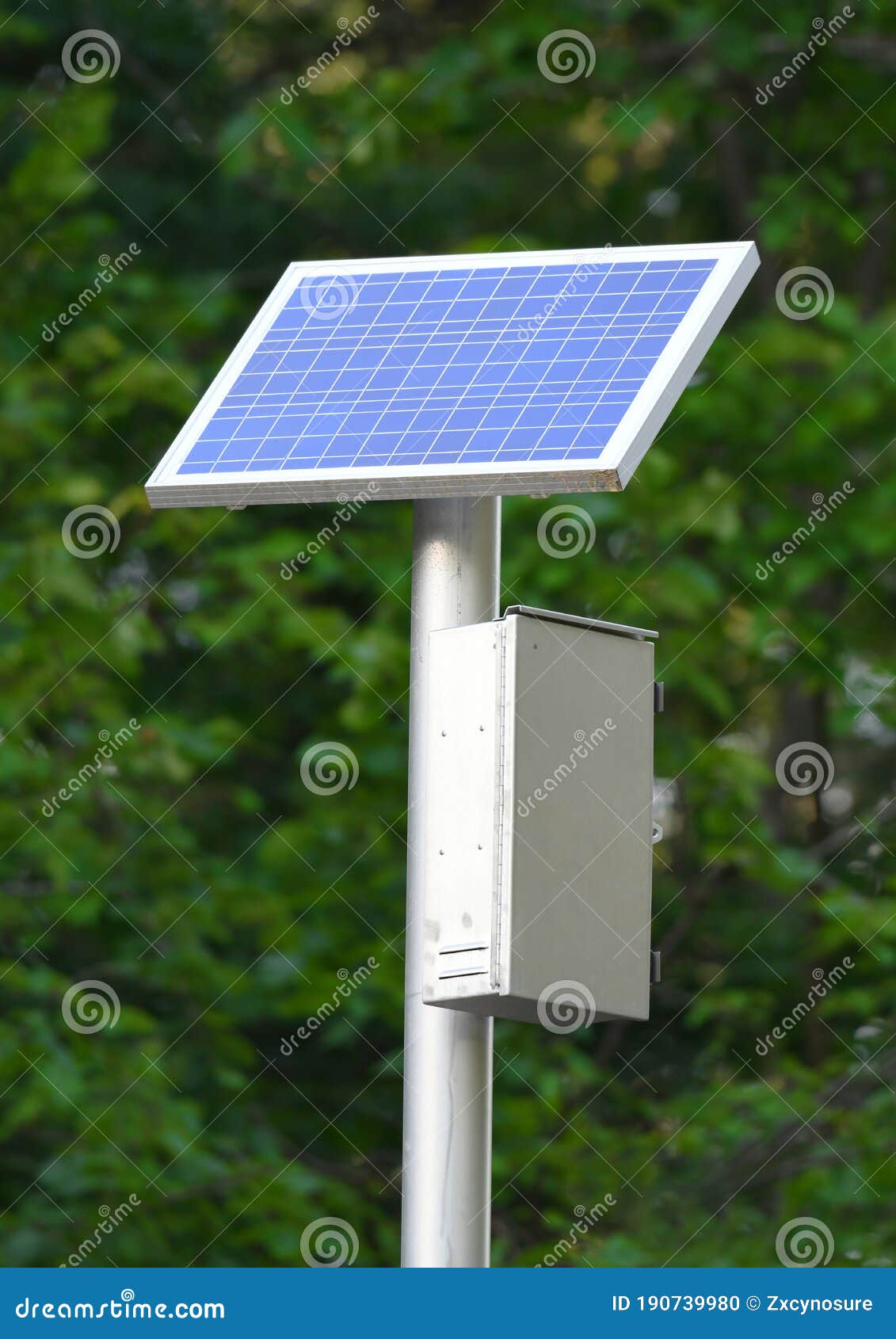 Solar Panel at the Road Side on Street Lamp Pole Stock Photo - Image of ...