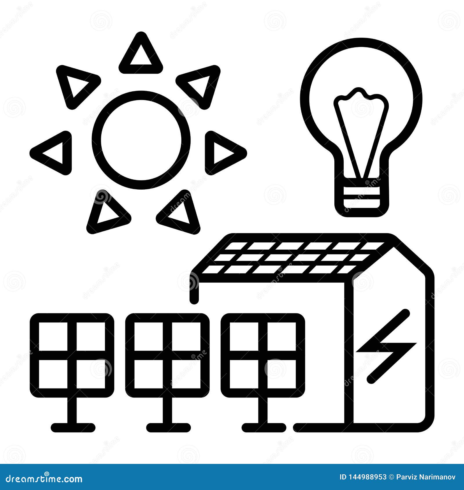 Solar Panel Roof Vector Icon Stock Illustration - Illustration of ...