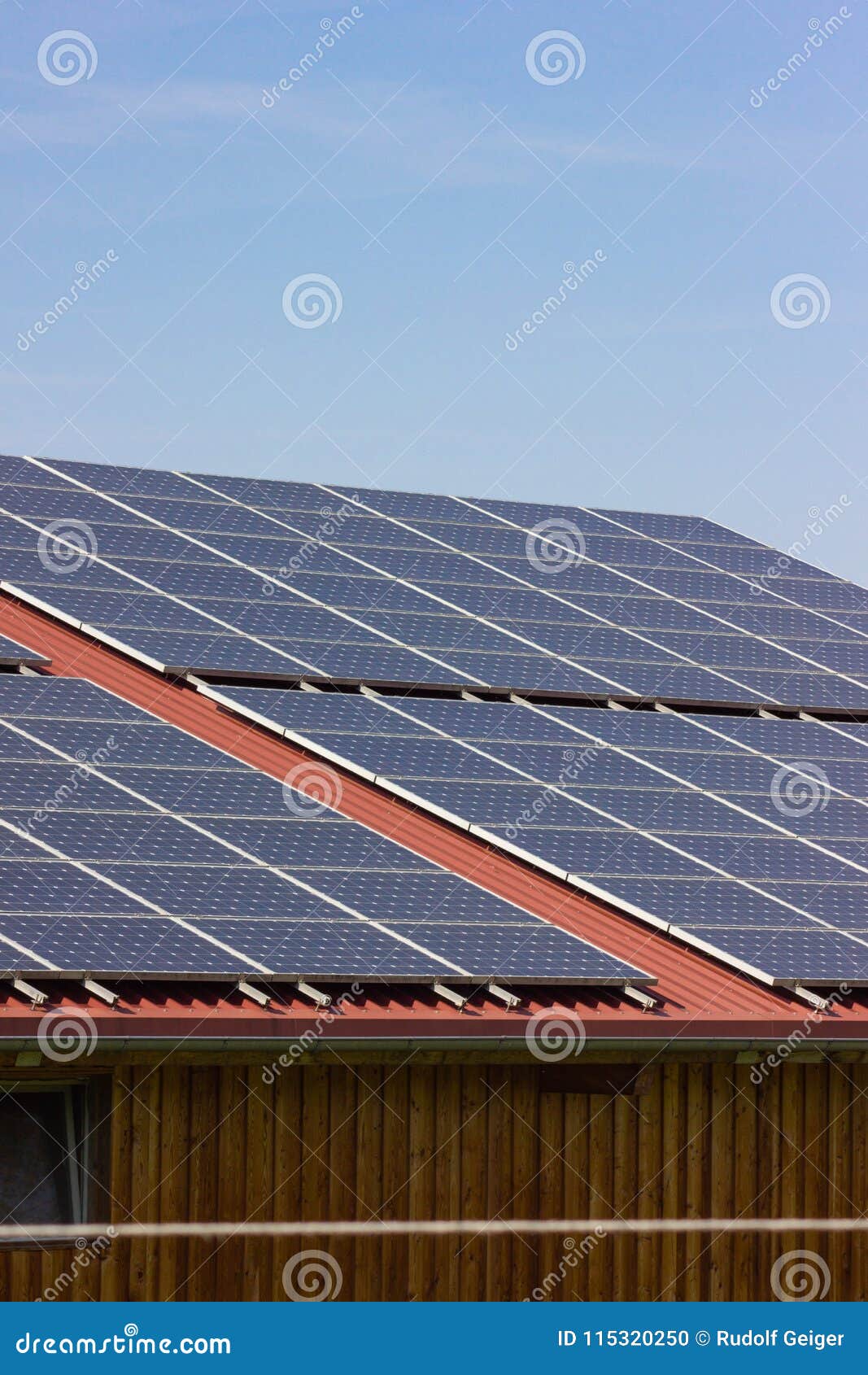 Solar panel on rooftop stock photo. Image of panels - 115320250