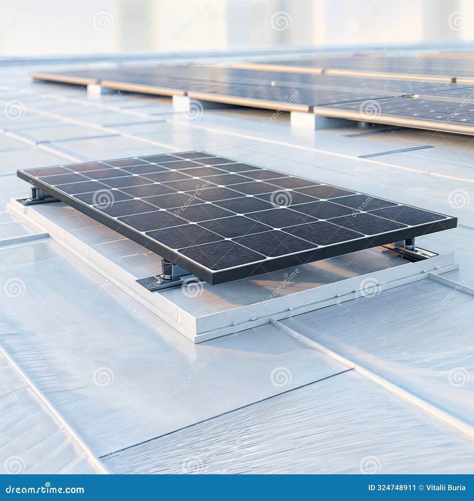 Solar Panel Rooftop Integration, Generative Ai Stock Illustration ...
