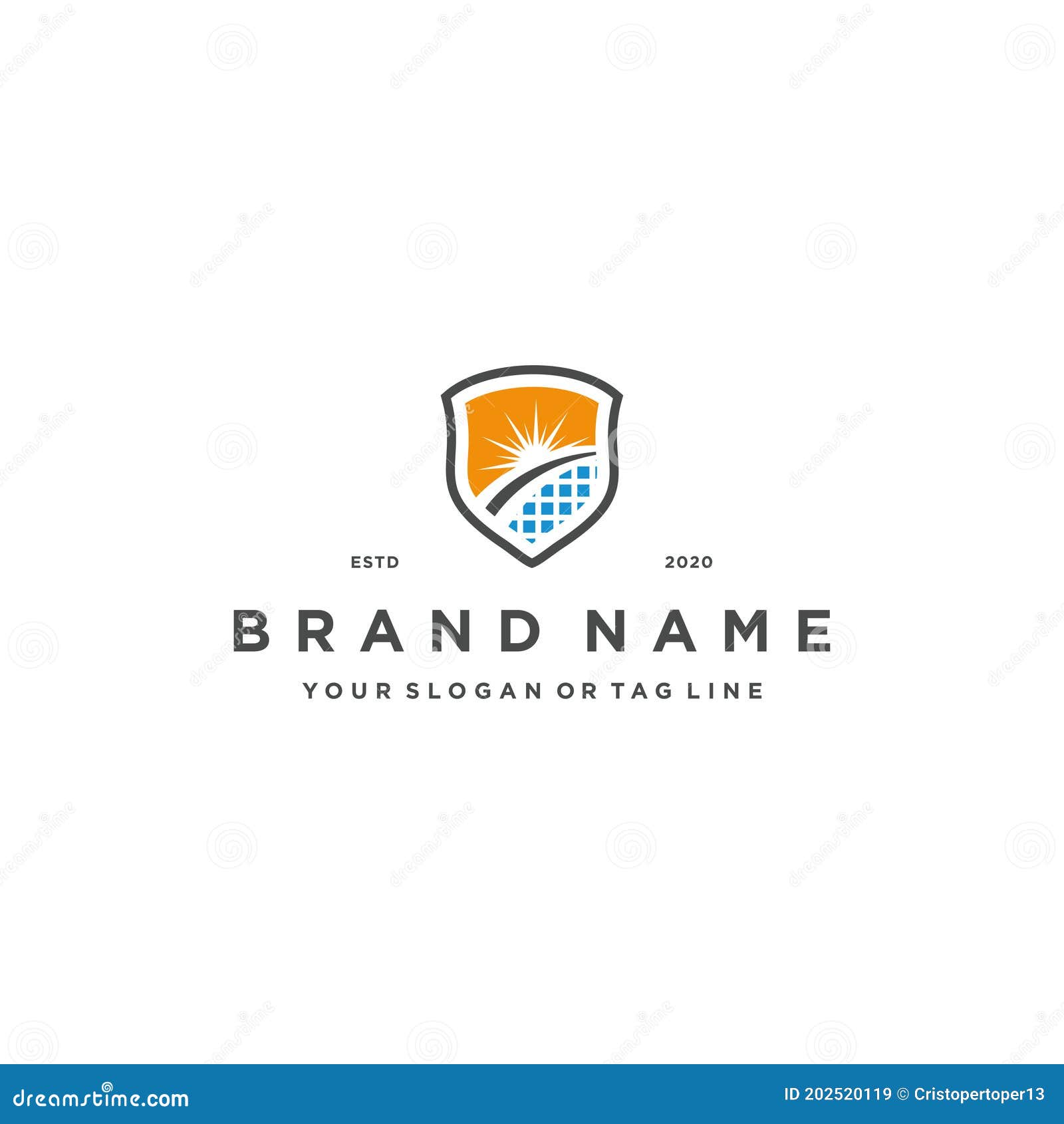 Solar Panel Shield Logo Design Concept Vector Stock Vector ...