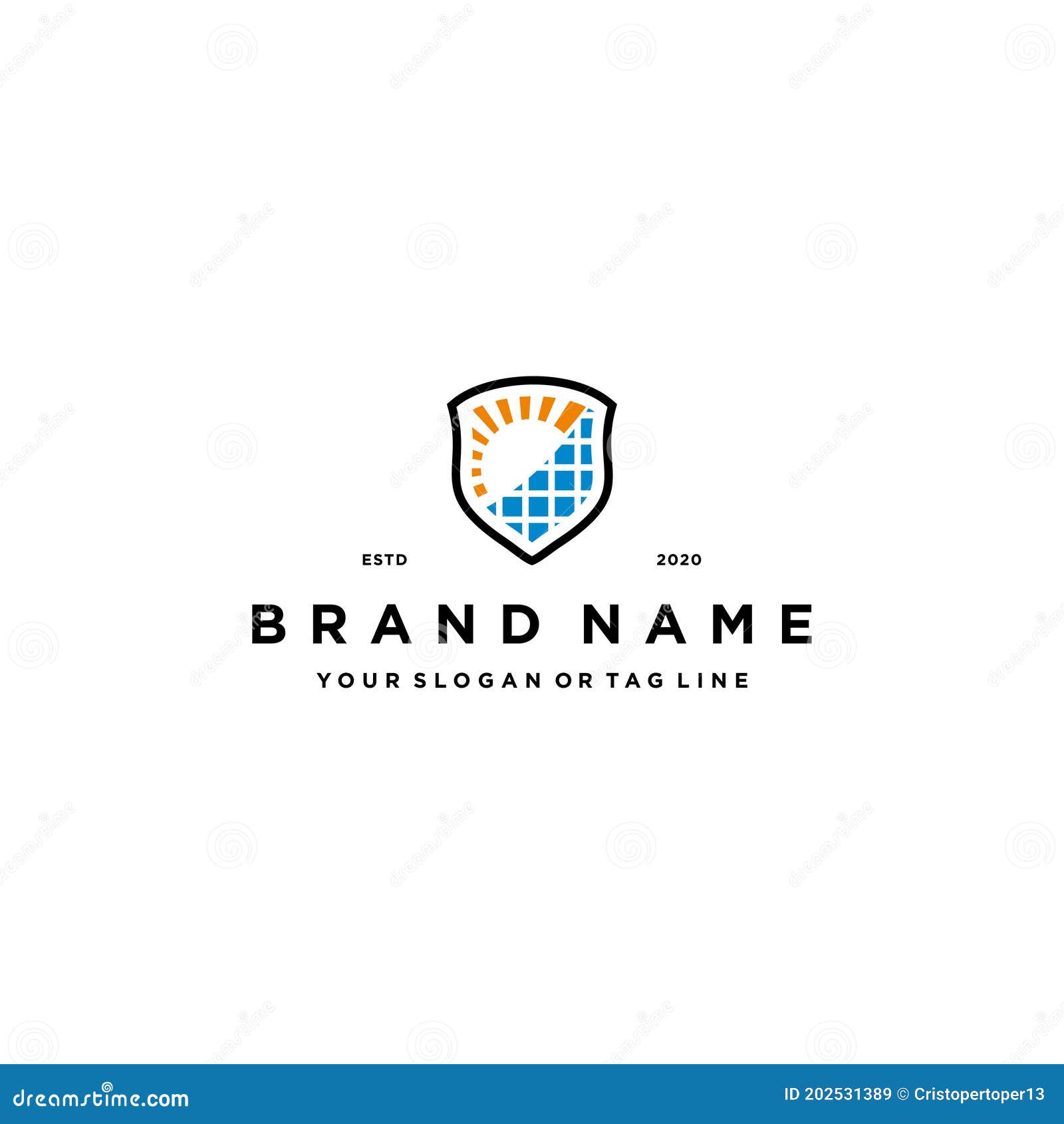 Solar Panel Shield Logo Design Concept Vector Stock Vector ...