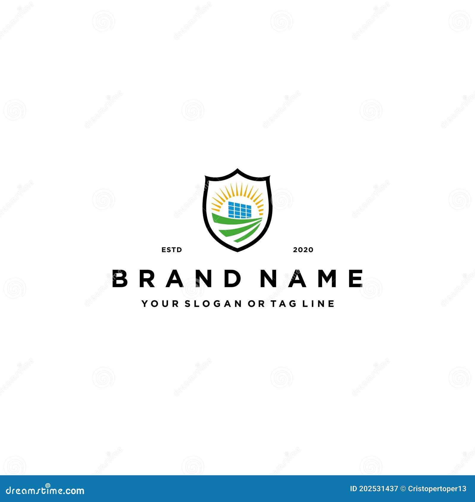 Solar Panel Shield Logo Design Concept Vector Stock Vector ...