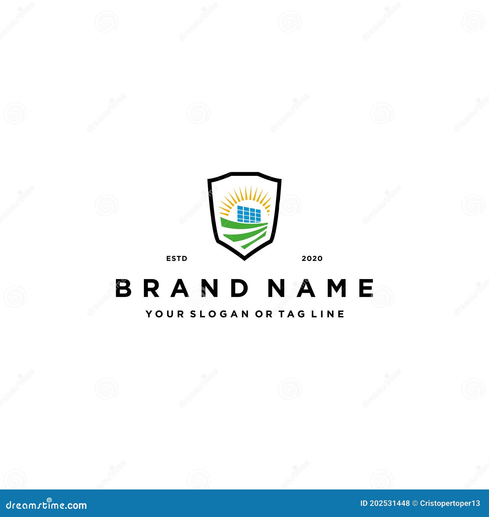 Solar Panel Shield Logo Design Concept Vector Stock Vector ...