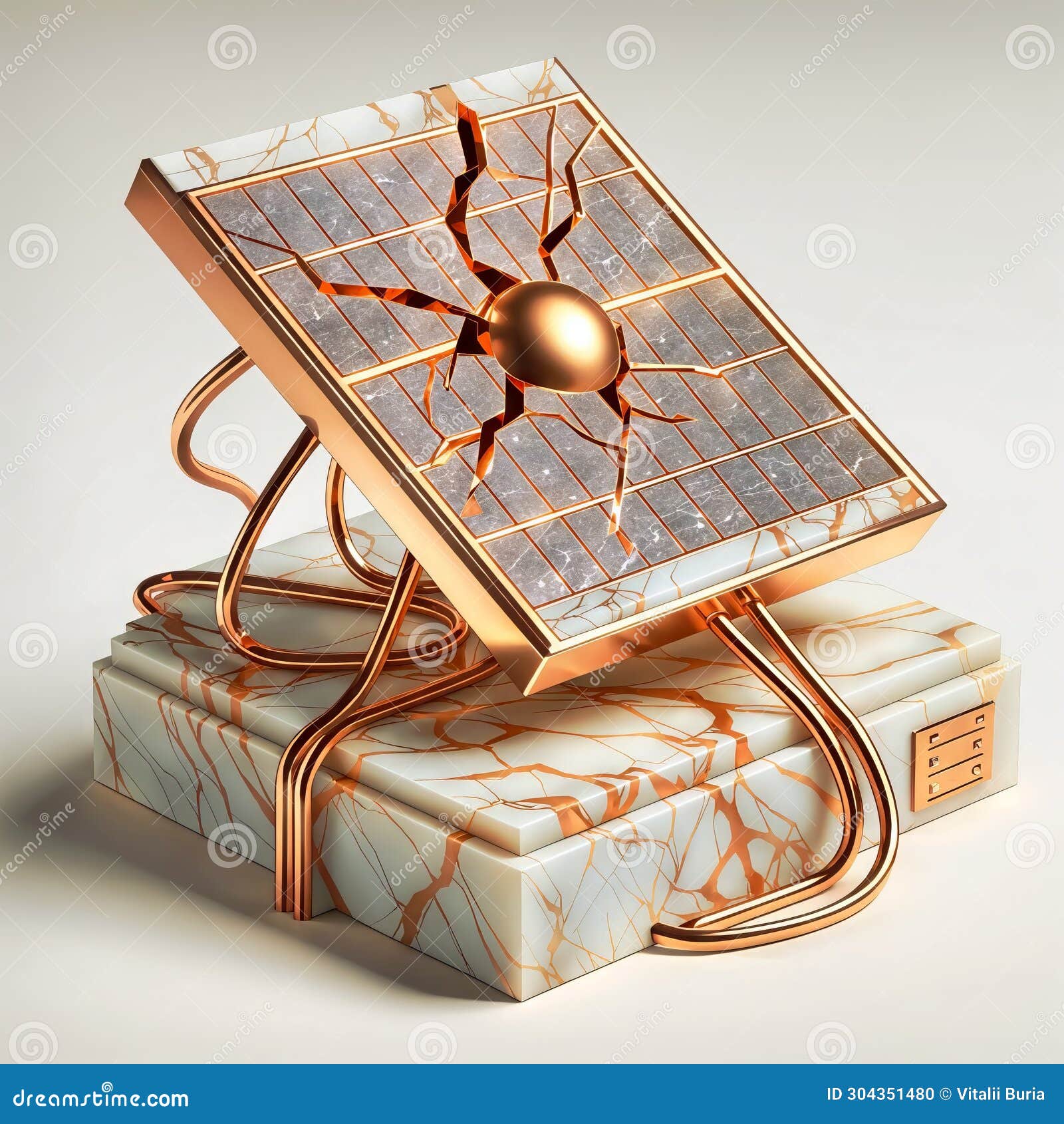 Gold Crack Pattern On Ceramic Plate Or Marble Kintsugi Repair ...