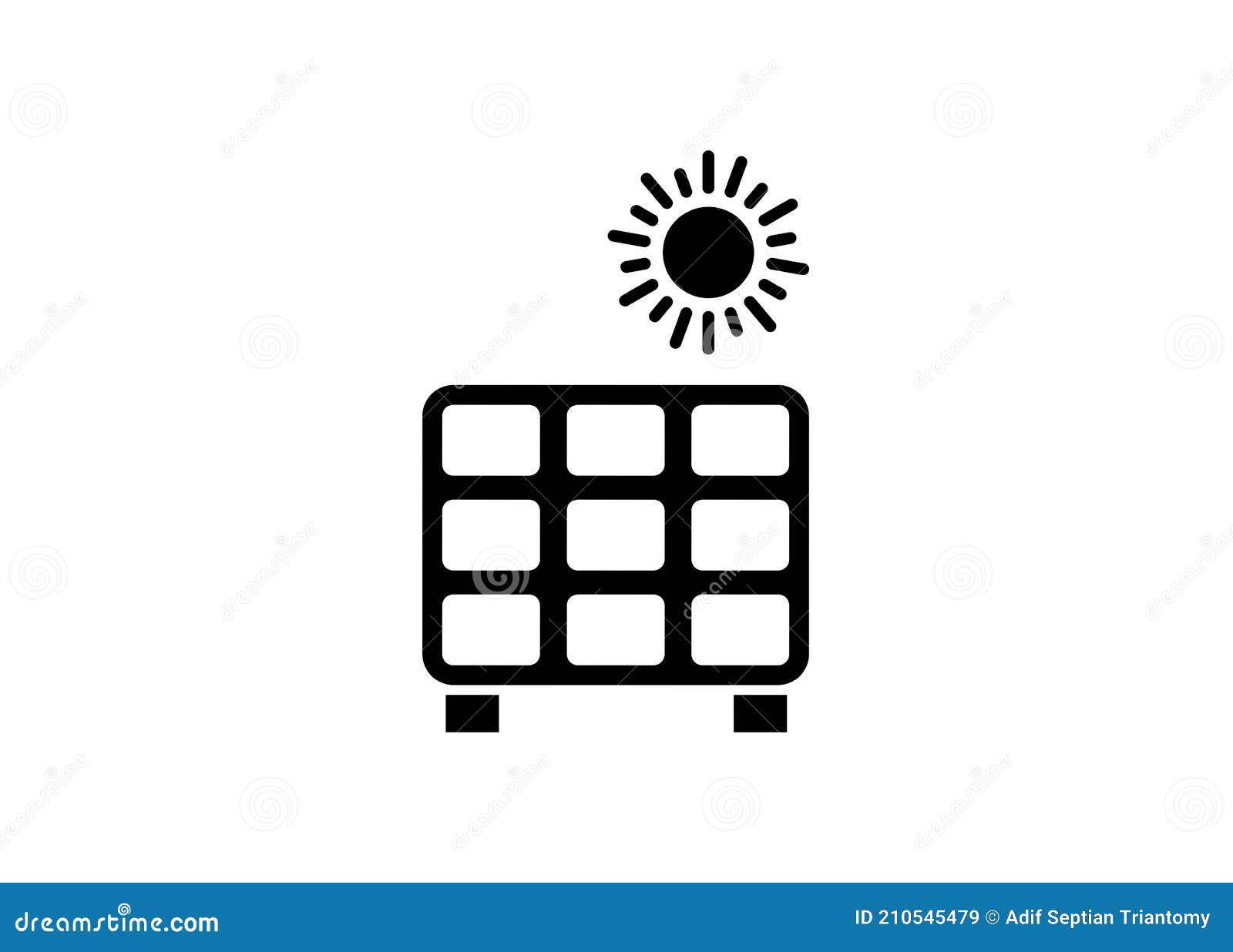 Solar Panel. Simple Illustration in Black and White Stock Vector ...