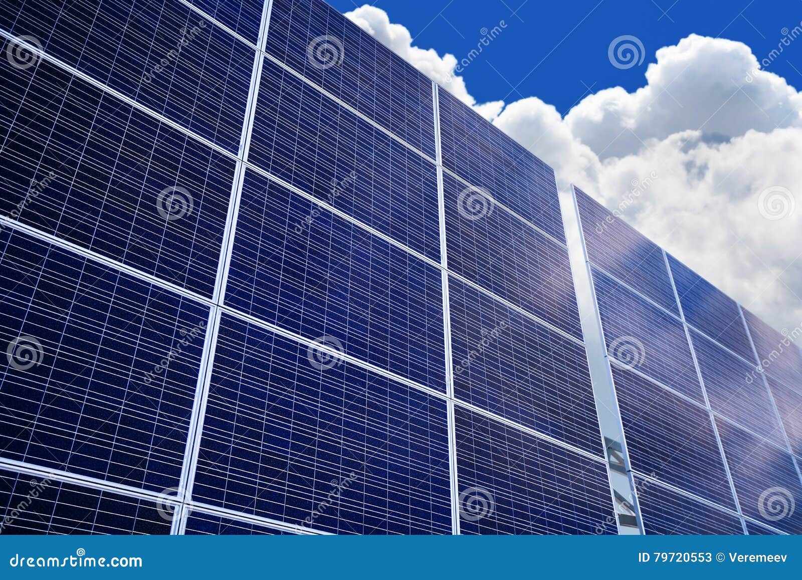 Solar Panel on the Sky Background Stock Image - Image of industry ...