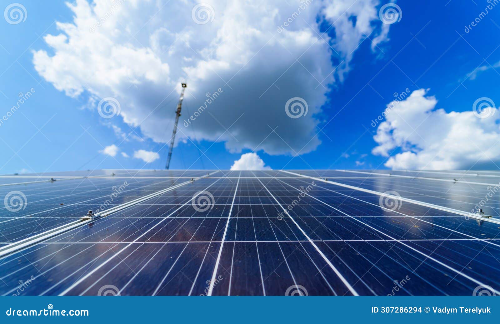 Solar Panel on Sky Background. Photovoltaic Power Supply Systems Stock ...