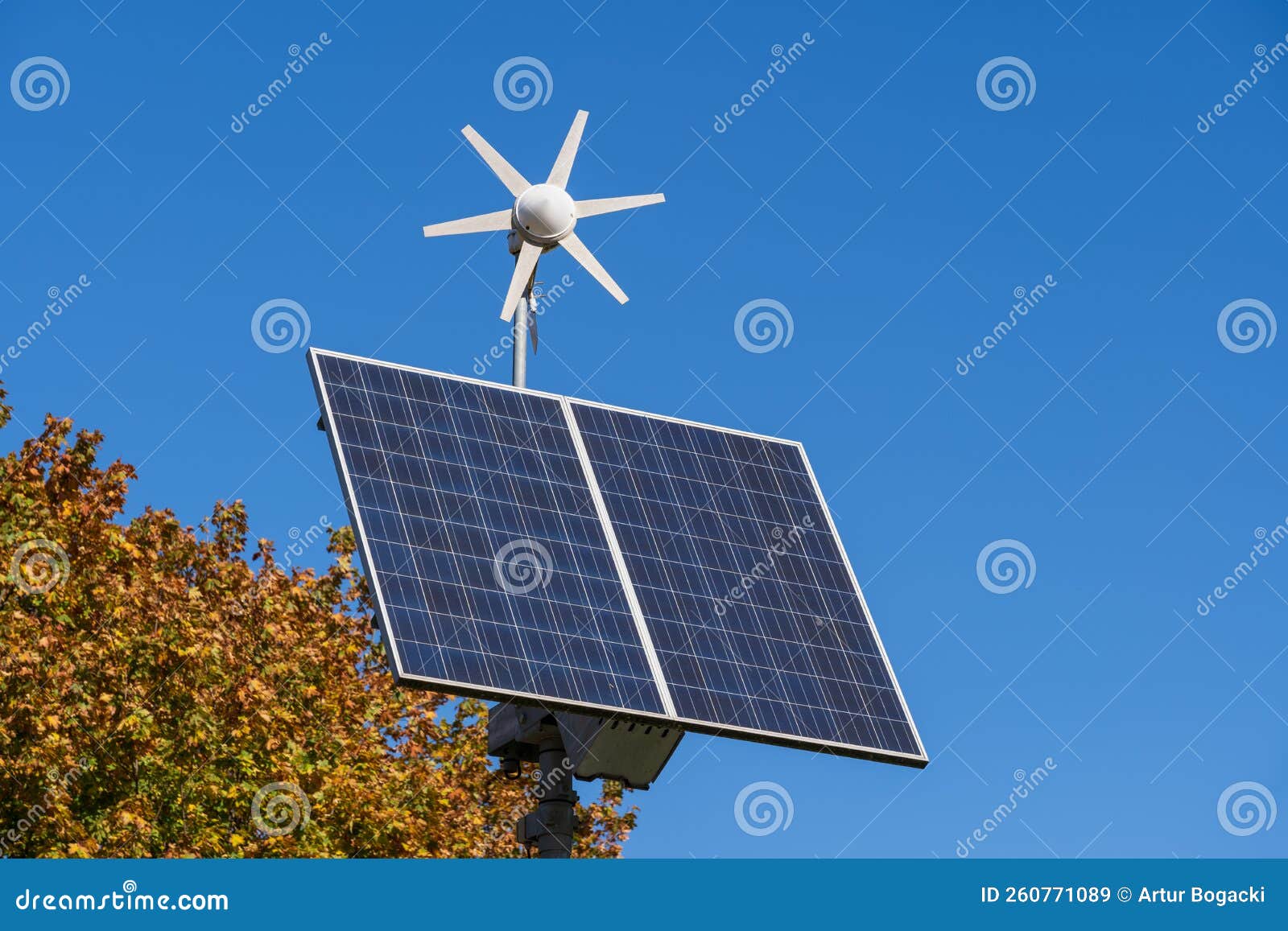 Solar Panel Snd Small Wind Electric System Stock Image - Image of ...