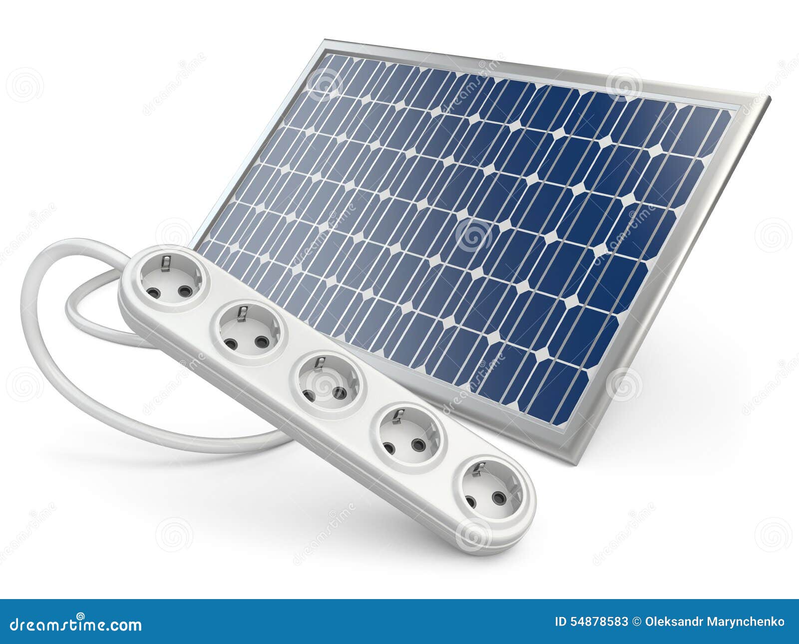 Solar panel with socket stock illustration. Illustration of outlet ...