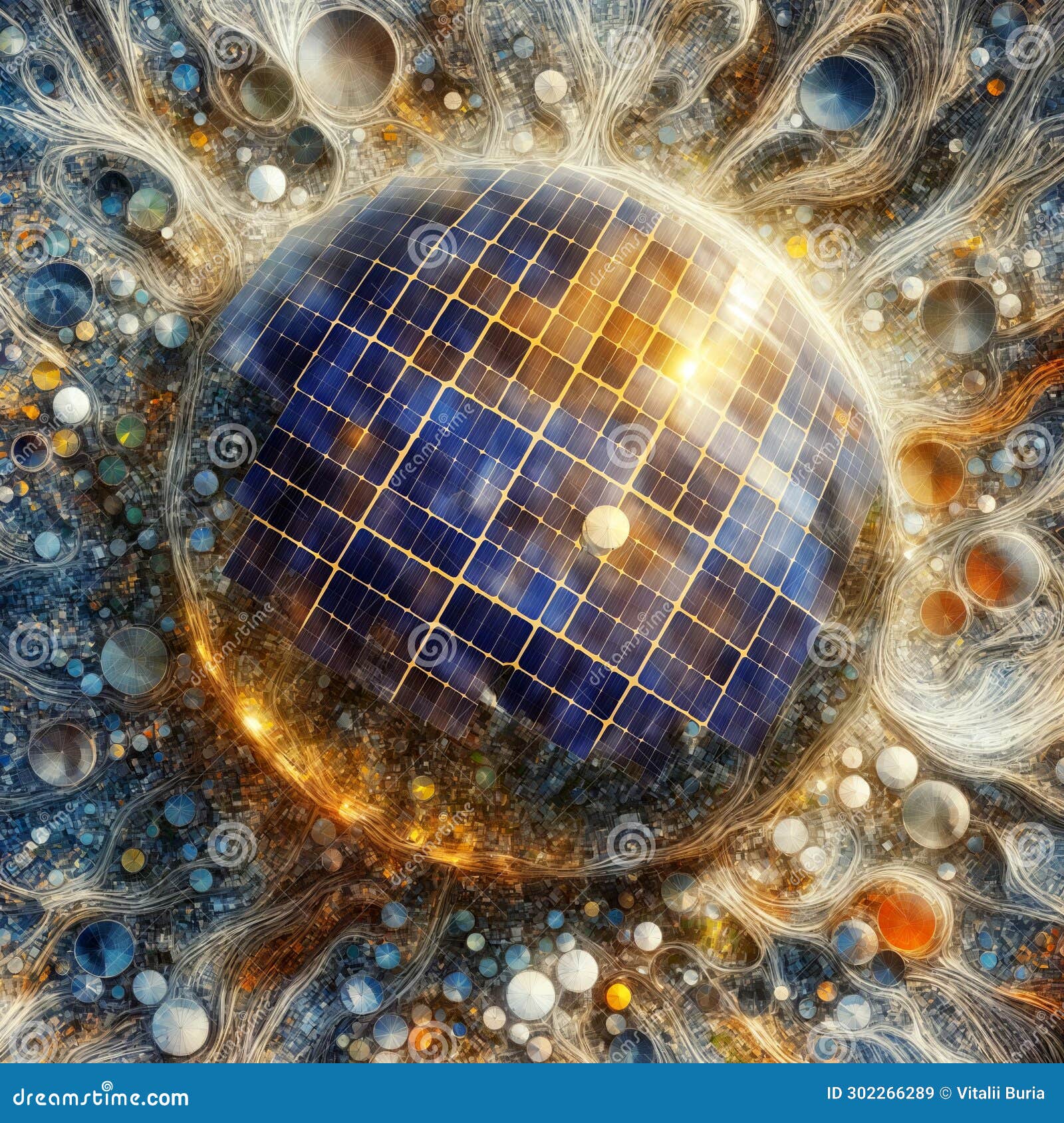 Solar Panel in Space. Solar Panels in the Universe. 3D Rendering ...