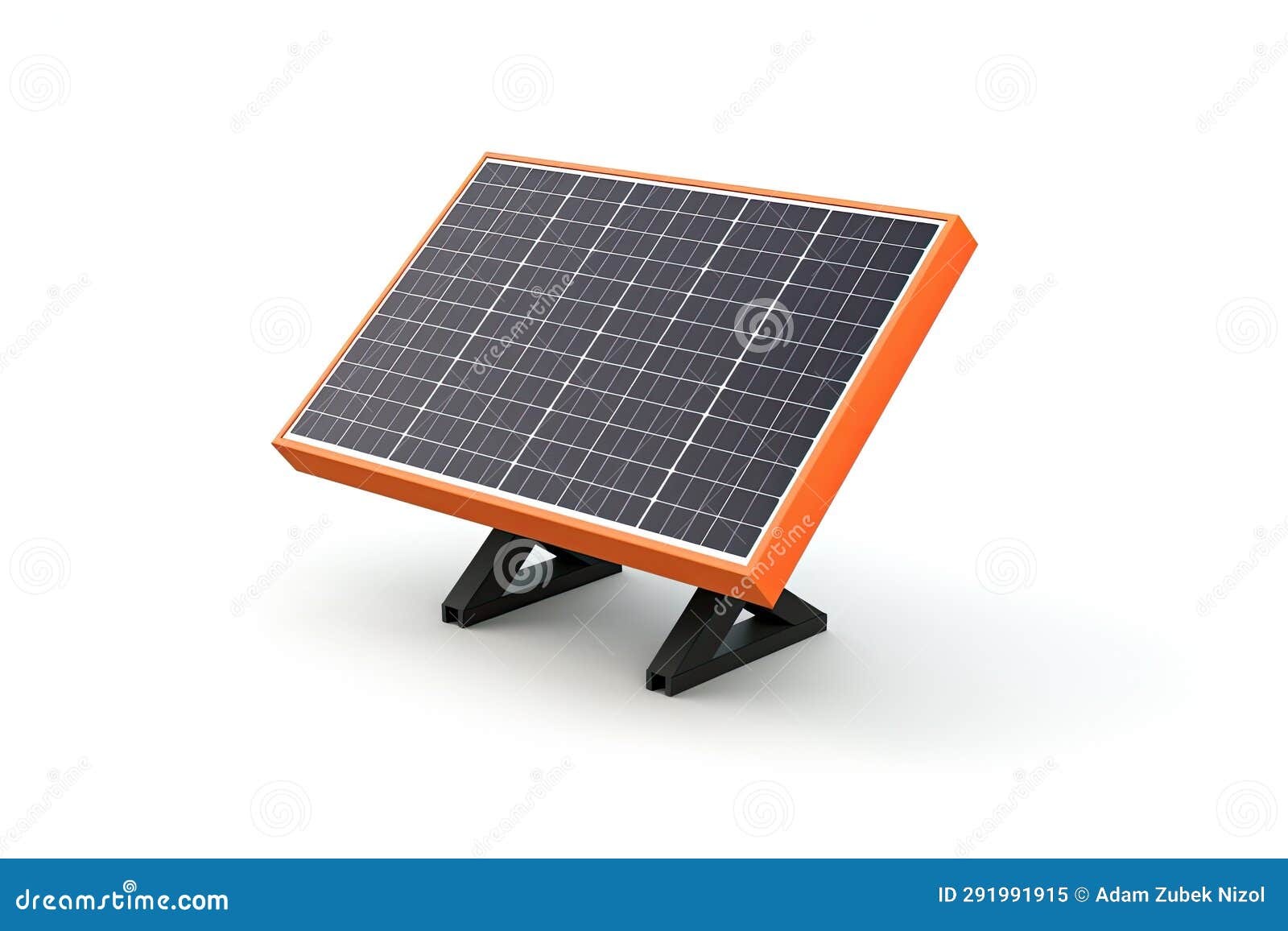 A solar panel on a stand stock illustration. Illustration of green ...