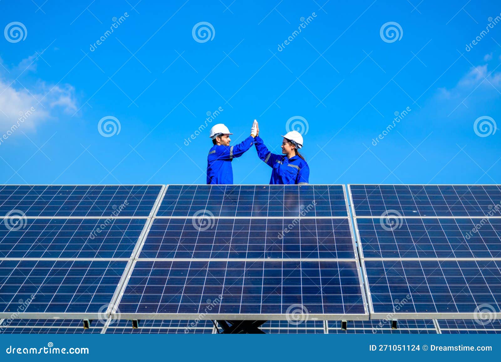 Solar Panel Station, Engineer Installing Solar Panel at Solar Energy ...