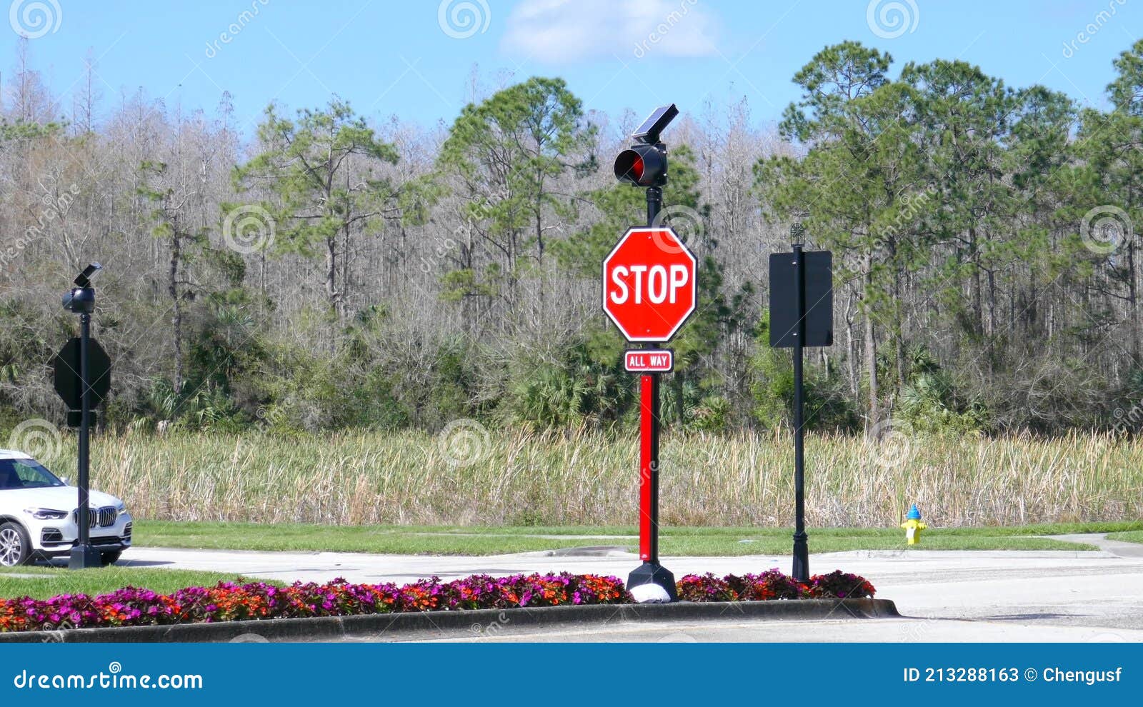 Solar panel stop sign stock video. Video of post, environmental - 213288163
