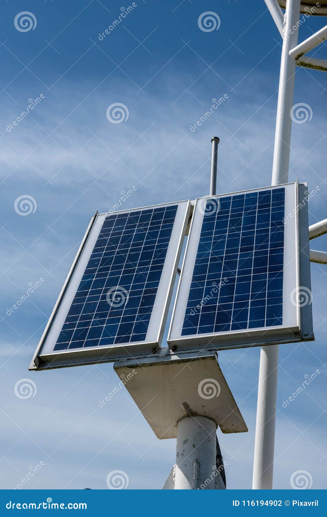 Solar panel in a street stock photo. Image of blue, technology - 116194902
