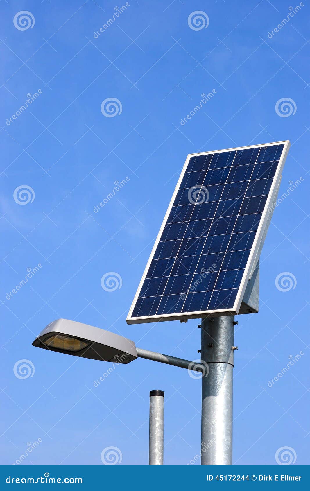 Solar Panel and Street Light Stock Photo - Image of power, electricity ...