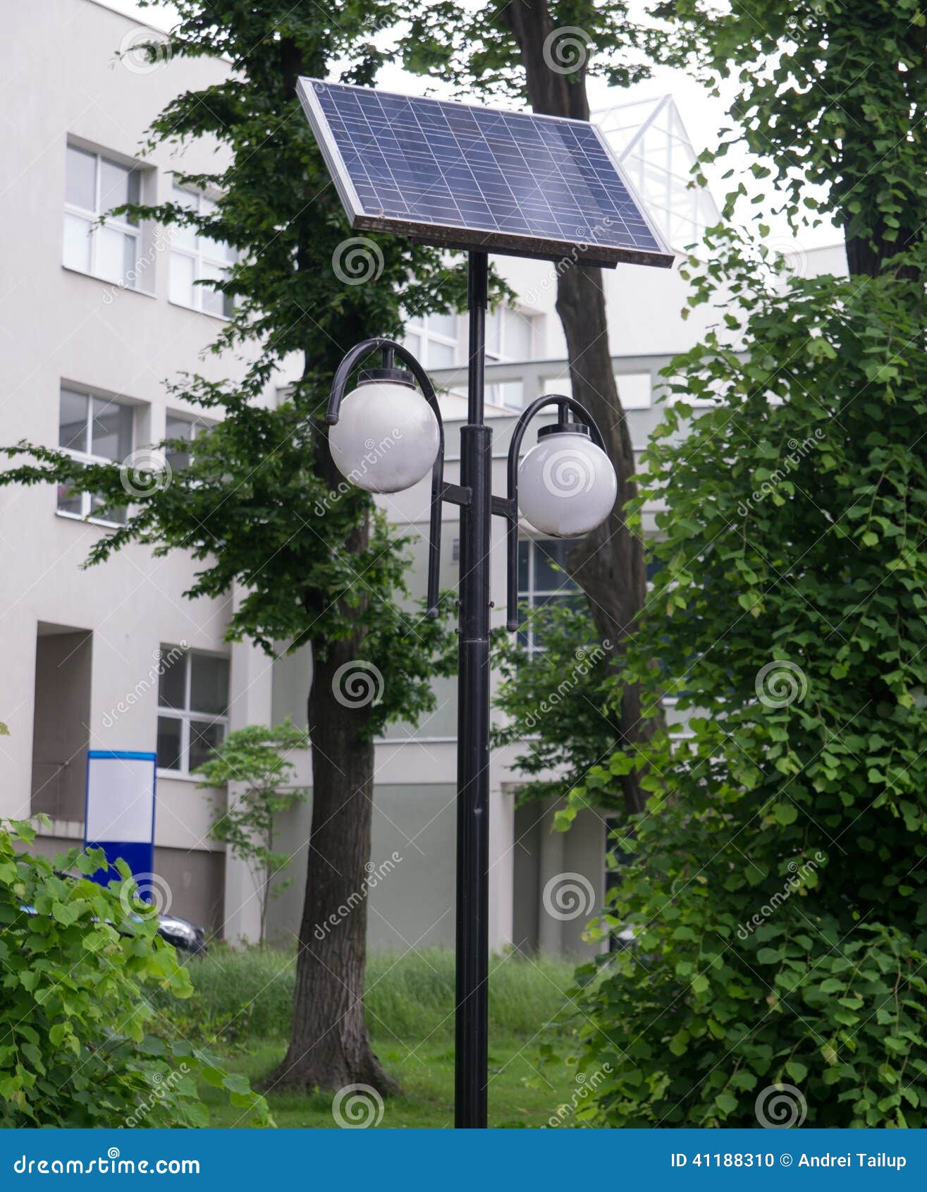 Solar Panel Street Lighting Stock Photo - Image of innovation, panel ...
