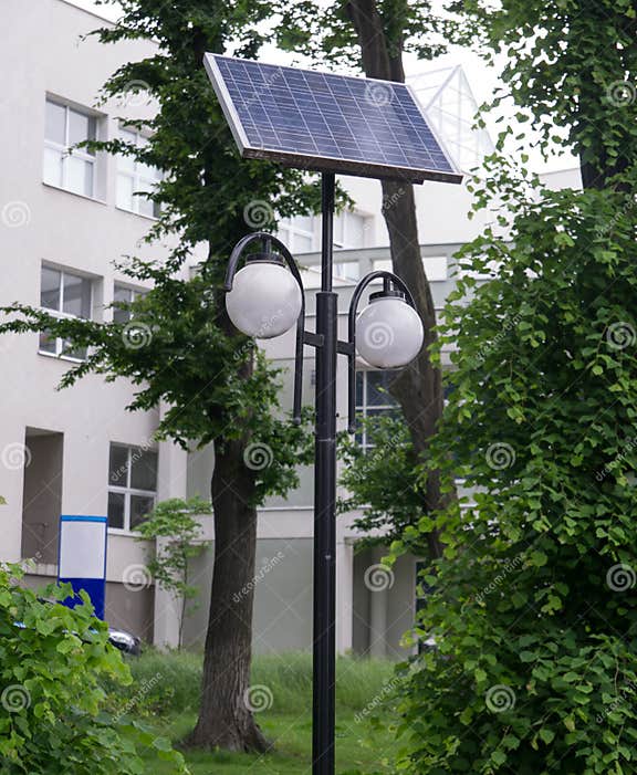 Solar Panel Street Lighting Stock Photo - Image of innovation, panel ...