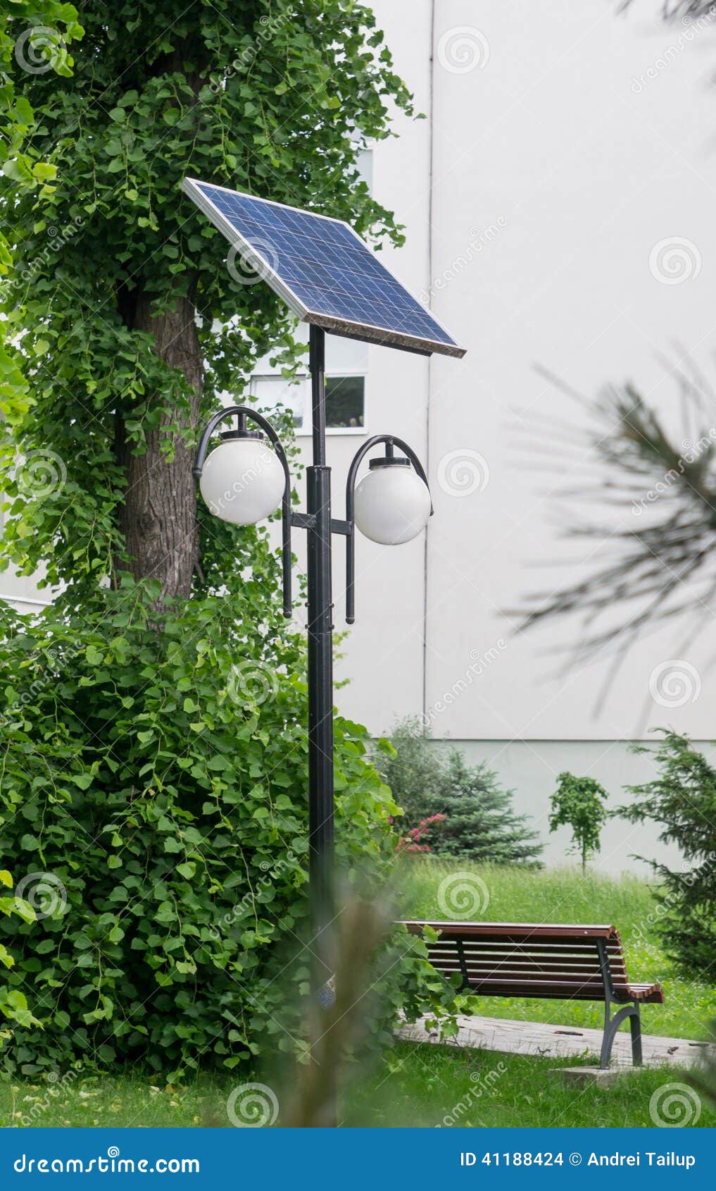 Solar Panel Street Lighting Stock Photo - Image of cells, power: 41188424