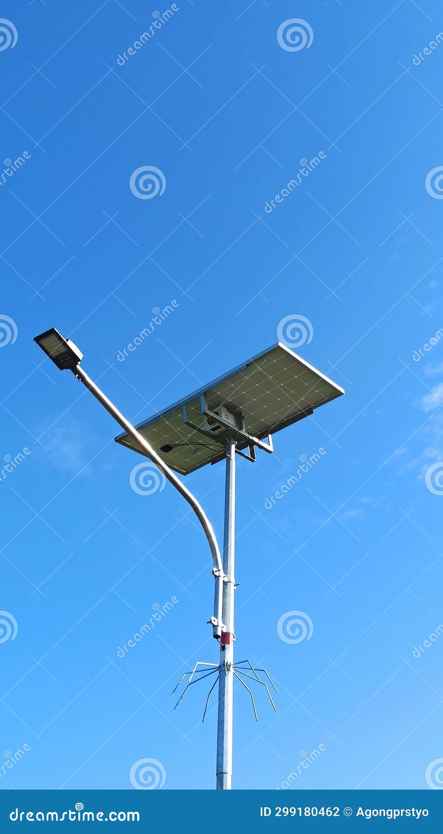 Solar panel street lights, stock photo. Image of panel - 299180462