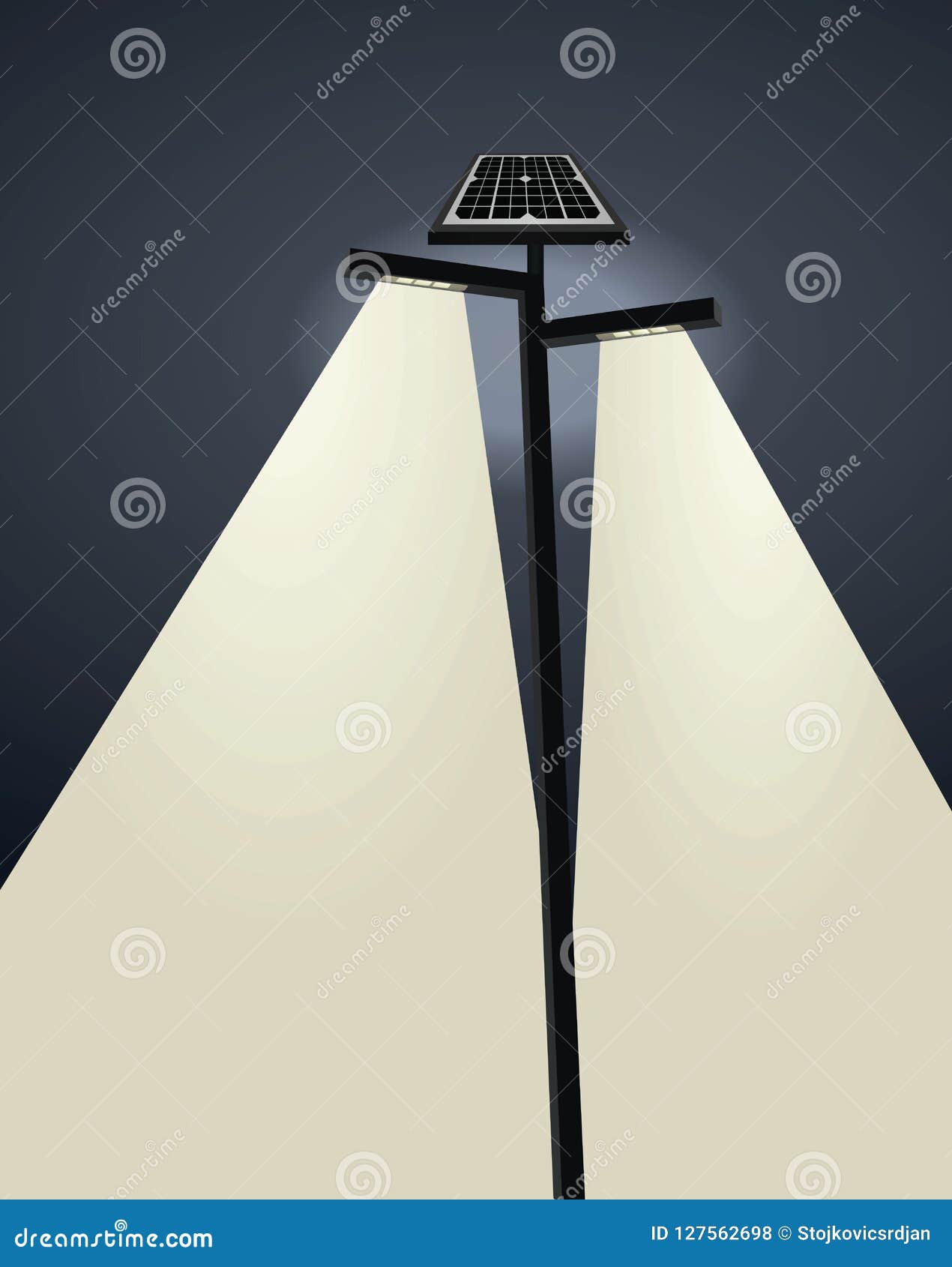 Solar panel street lights stock vector. Illustration of decoration ...
