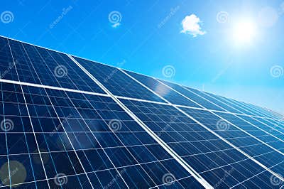 Solar Panel with Sun stock image. Image of durable, construction - 17539851