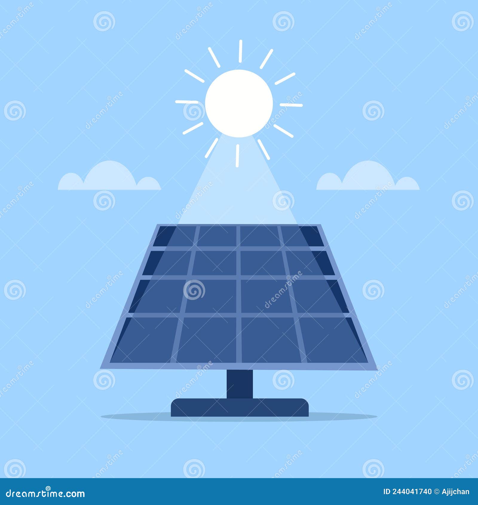 Solar Electric Panels Exposed To Sun Light Stock Vector - Illustration ...