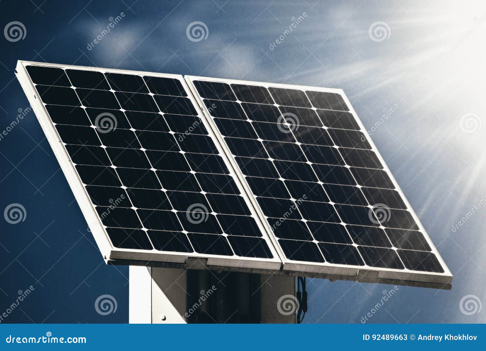 Solar panel and sun beams stock image. Image of fuel - 92489663