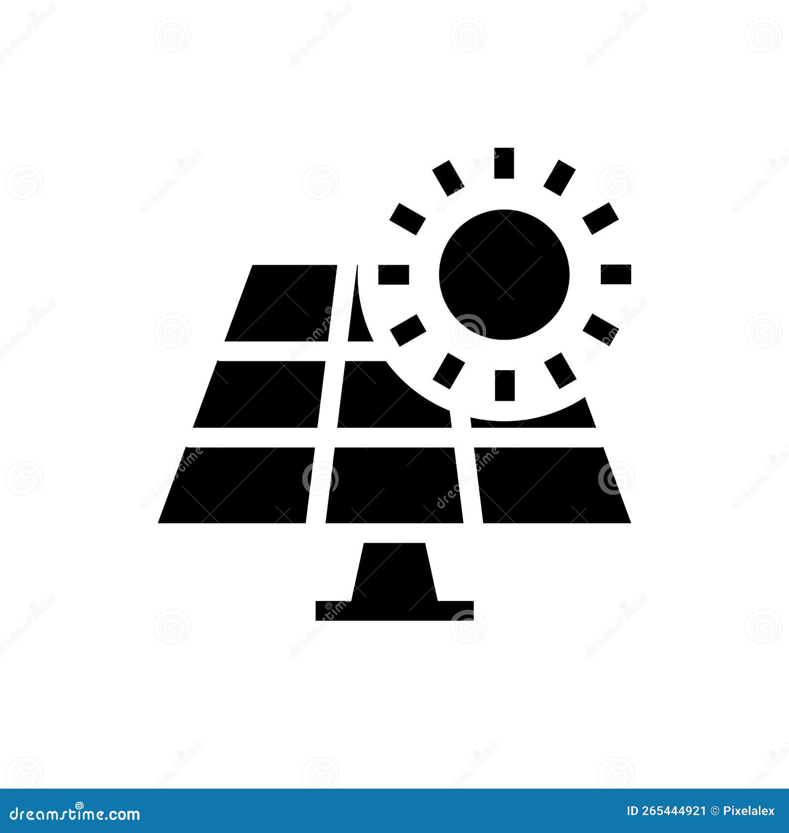 Solar Panel with Sun Black Icon Stock Vector - Illustration of solar ...