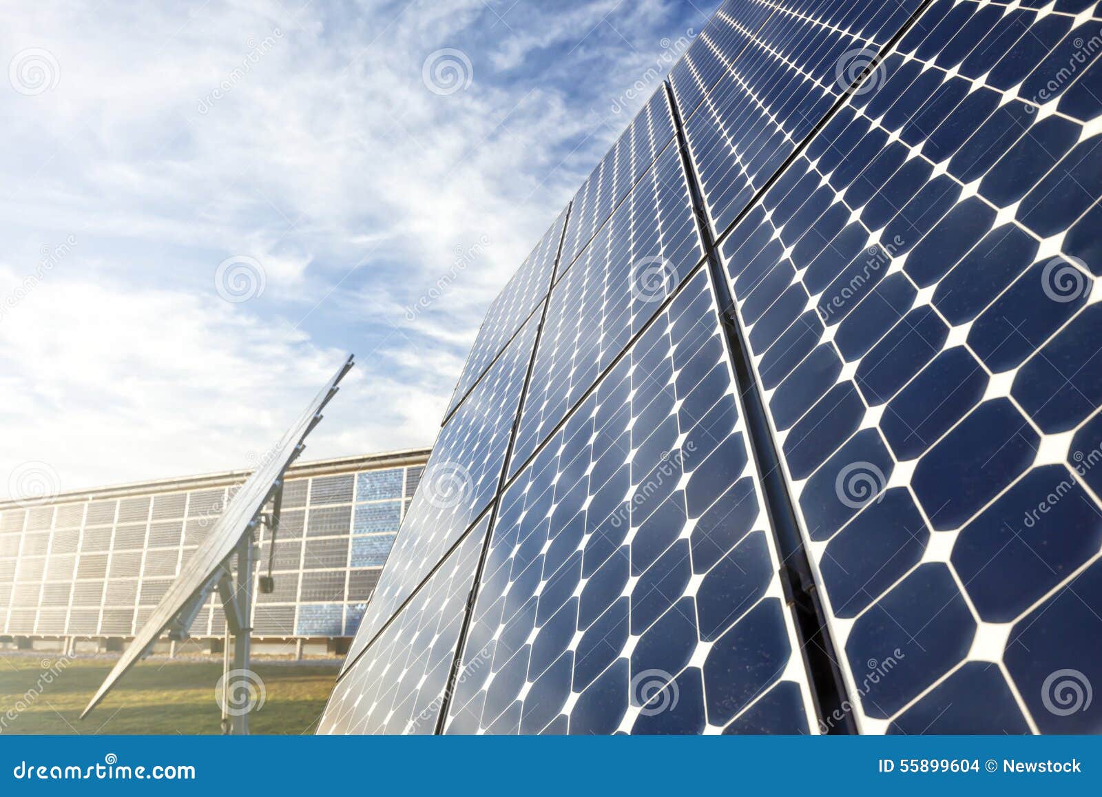 Solar Panel, Sun Flare stock photo. Image of science - 55899604