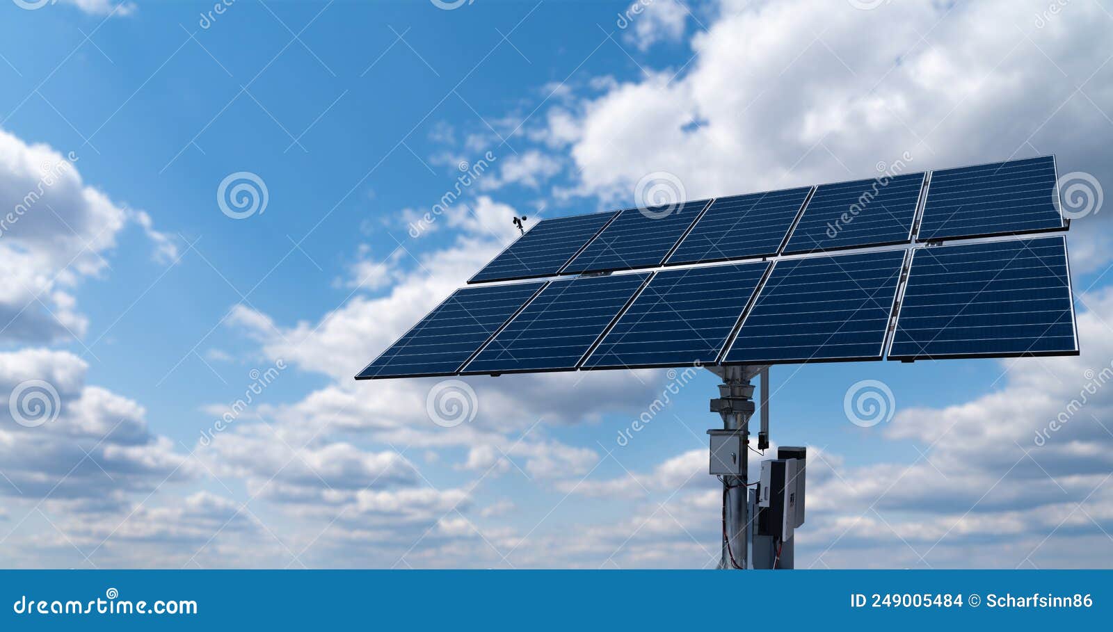 Solar Panel with Sun Orientation Stock Photo - Image of environment ...