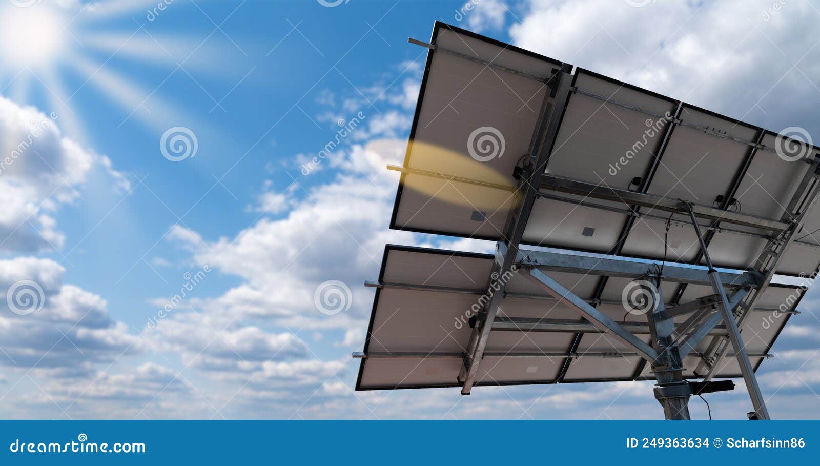 Solar Panel with Sun Orientation Stock Photo - Image of alternative ...