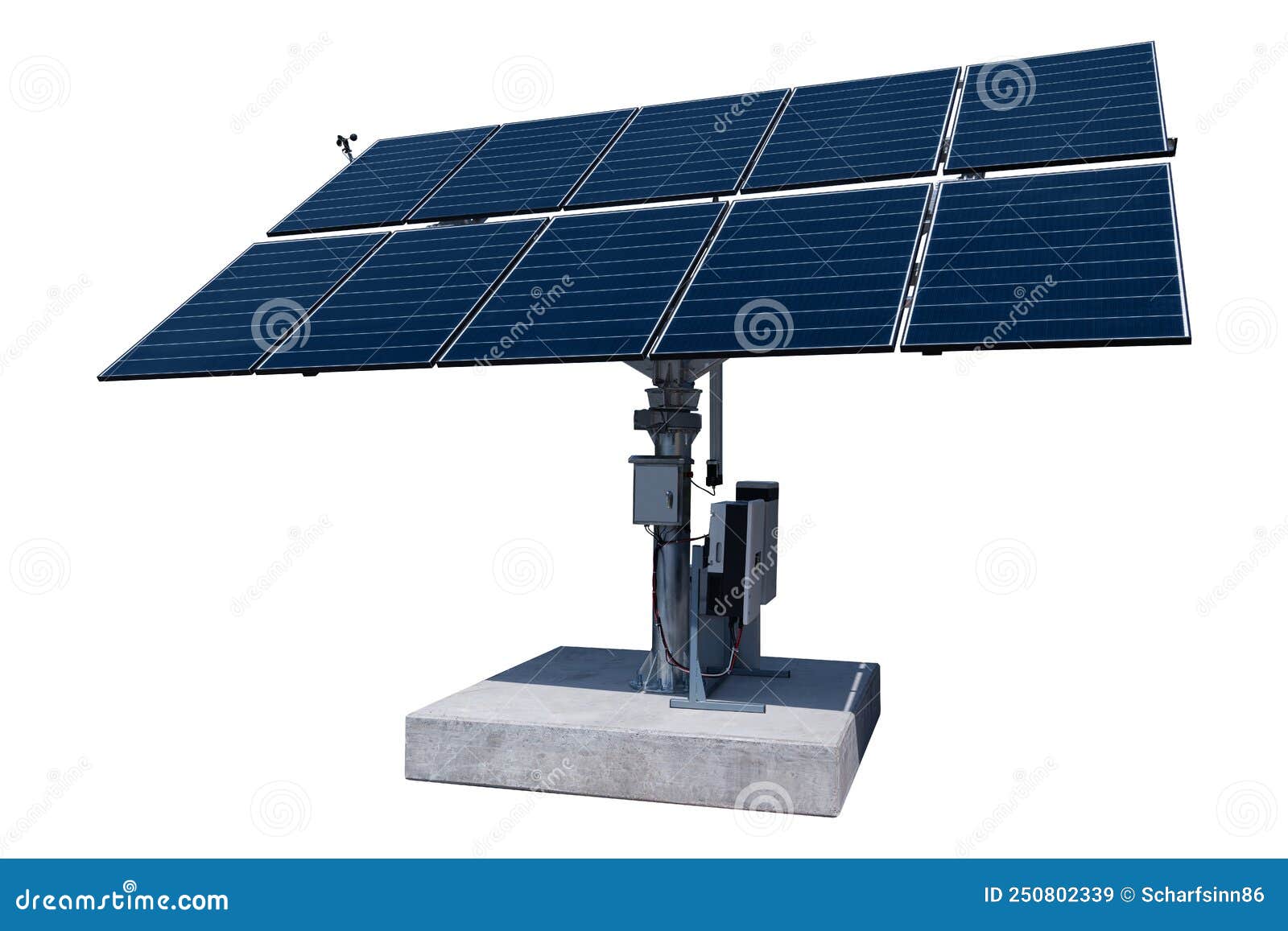 Solar Panel with Sun Orientation System Isolated Stock Image - Image of ...