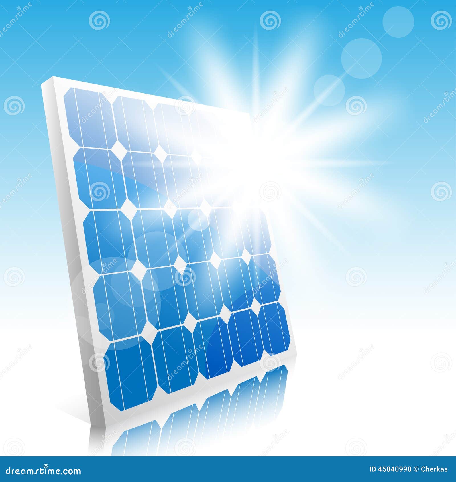 Solar panel stock vector. Illustration of isolated, electricity - 45840998