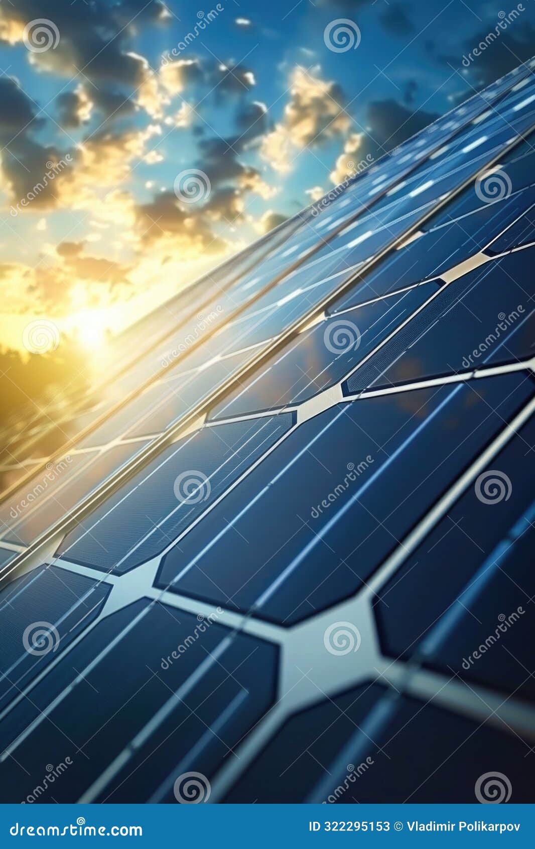 A Solar Panel with the Sun Setting Behind it Stock Image - Image of ...
