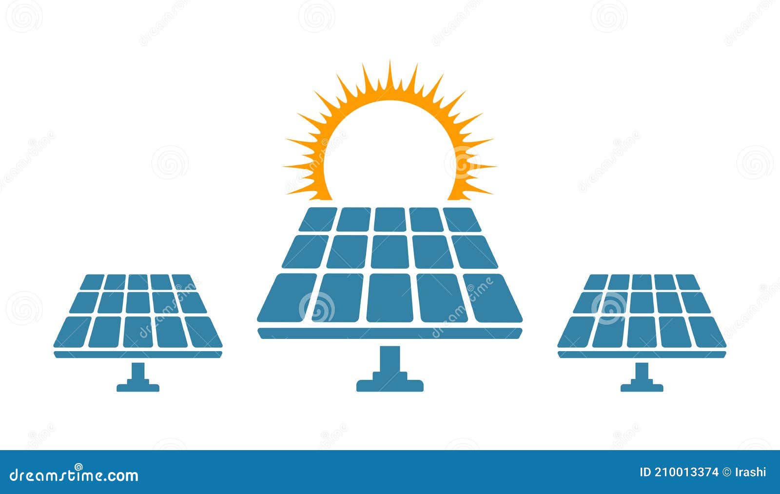 Solar panel with sun stock vector. Illustration of solar - 210013374