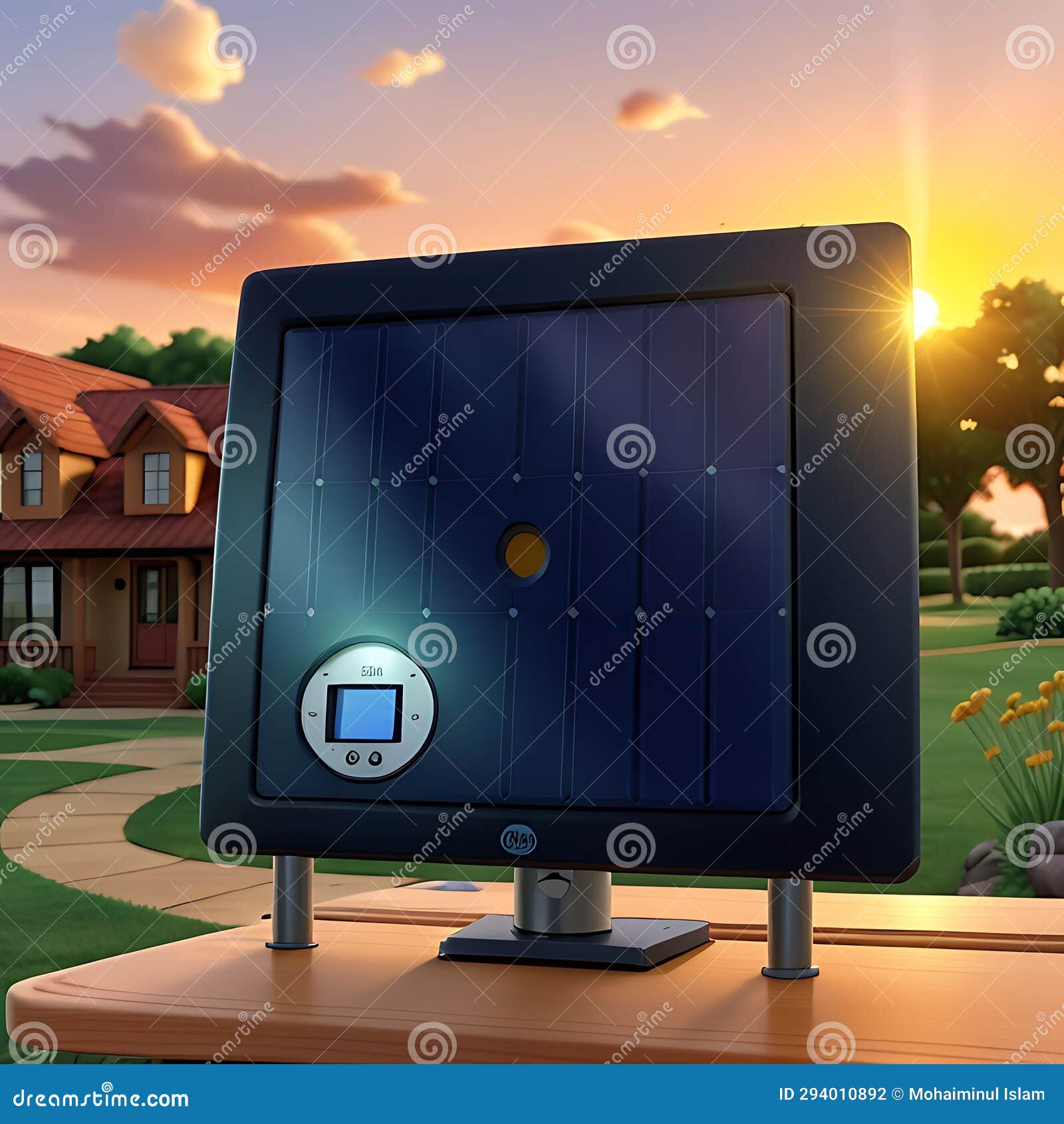 Solar Panel with Sunlight and Blue Sky Alternative Electricity Source ...