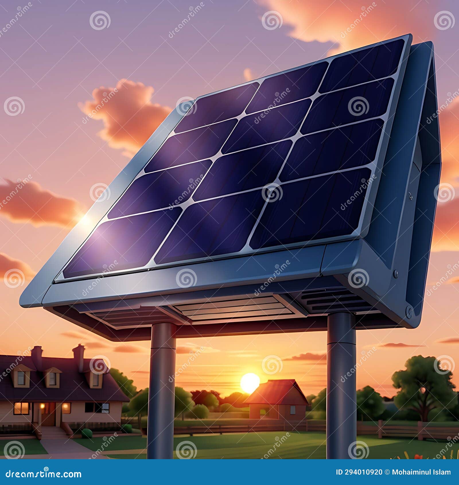 Solar Panel with Sunlight and Blue Sky Alternative Electricity Source ...
