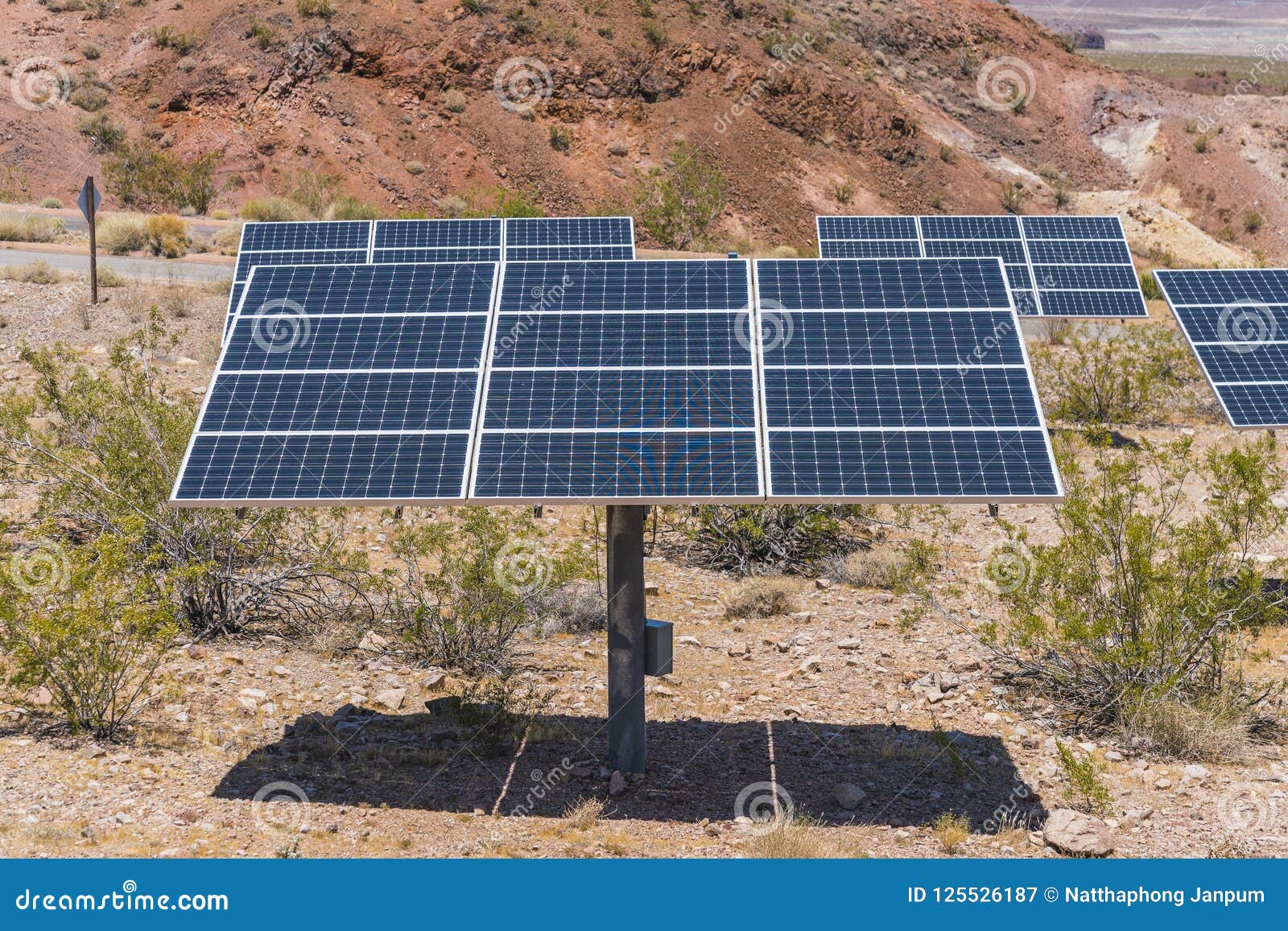 Solar panel on sunny day. stock image. Image of environment - 125526187